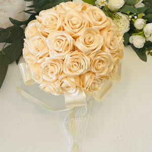 Bridal Bouquet Satin Roses Infinity Rose Bouquet Wedding Bouquet - Etsy