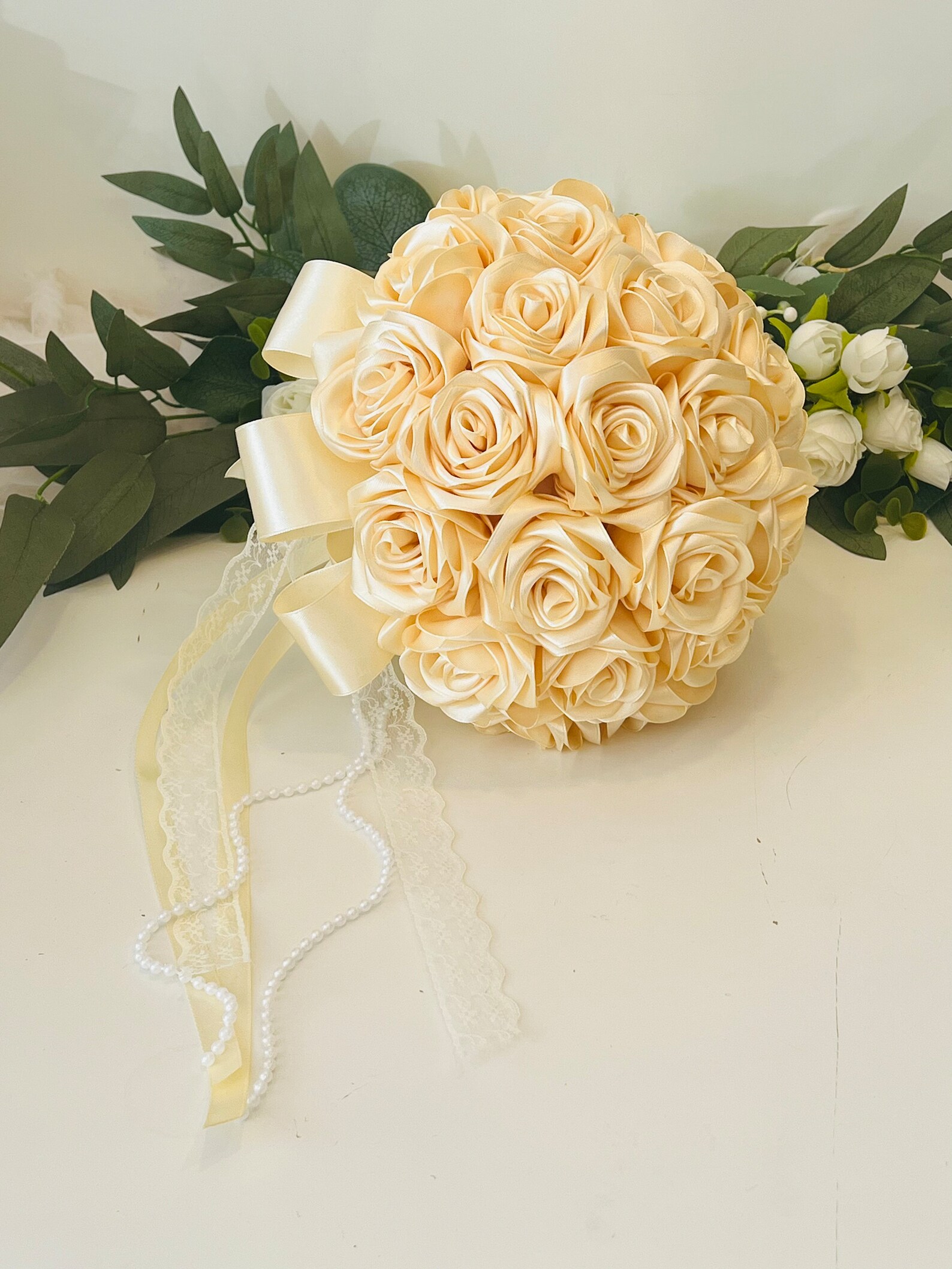 Bridal Bouquet Satin Roses Infinity Rose Bouquet Wedding Bouquet - Etsy