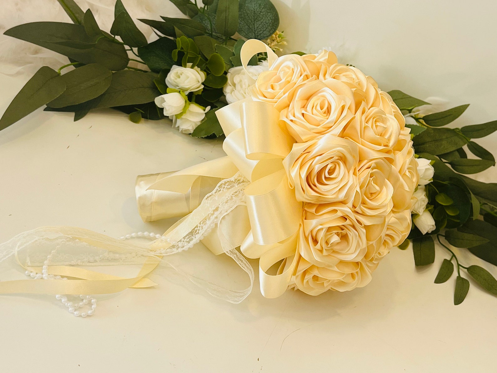 Bridal Bouquet Satin Roses Infinity Rose Bouquet Wedding Bouquet - Etsy