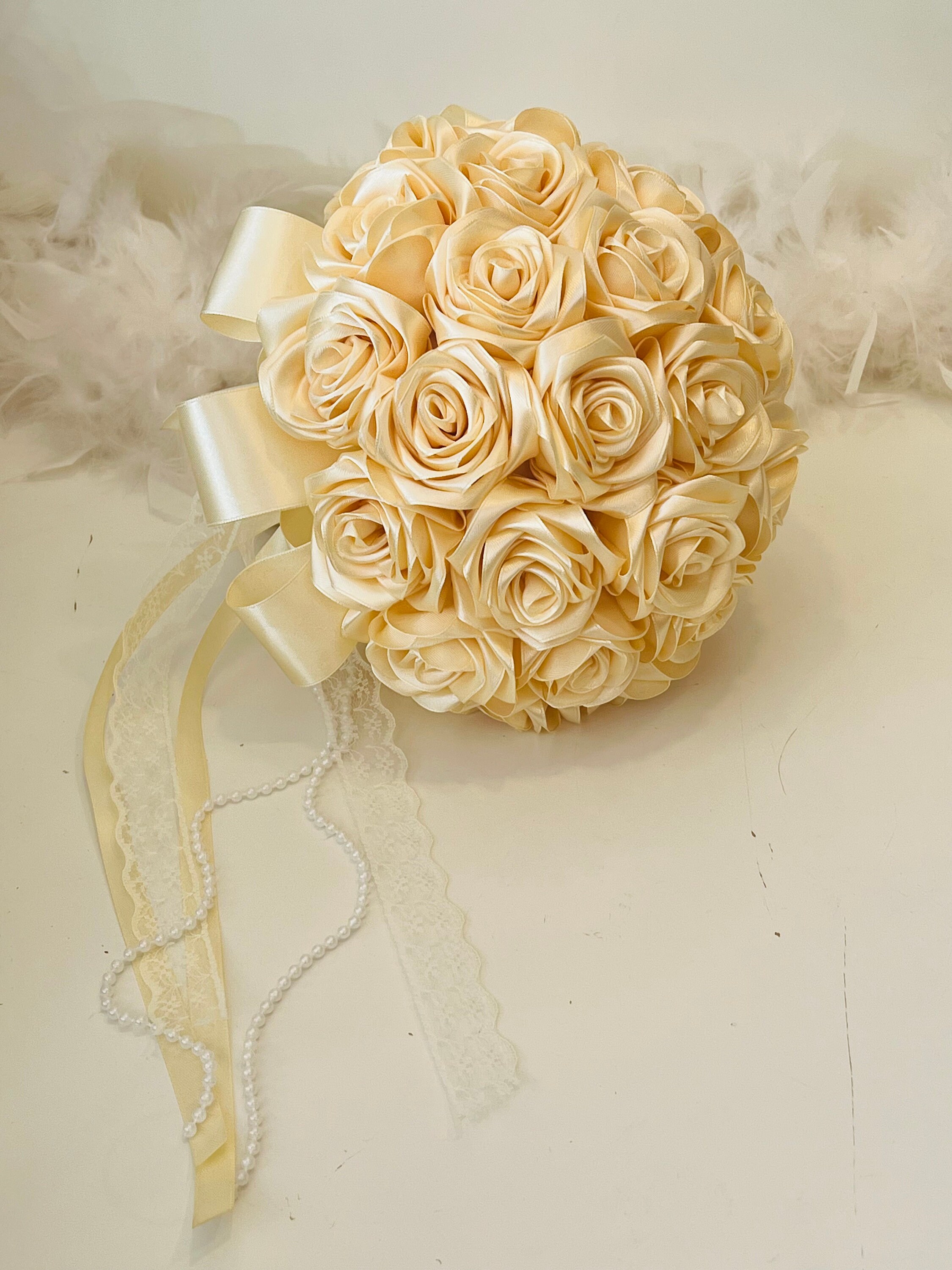 Bridal Bouquet Satin Roses Infinity Rose Bouquet Wedding Bouquet - Etsy