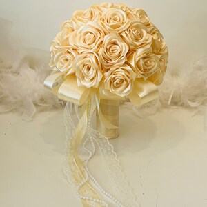 Bridal Bouquet Satin Roses Infinity Rose Bouquet Wedding Bouquet - Etsy