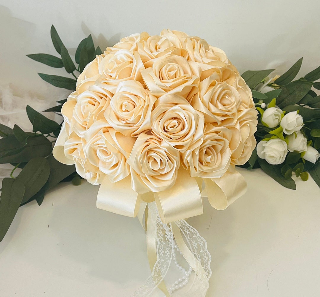 Bridal Bouquet Satin Roses Infinity Rose Bouquet Wedding Bouquet - Etsy