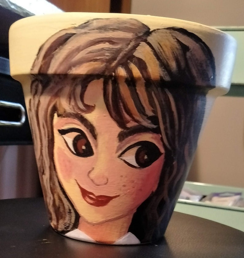 Hand Painted Terracotta Pot 15cm X 17cm Character Faces - Etsy