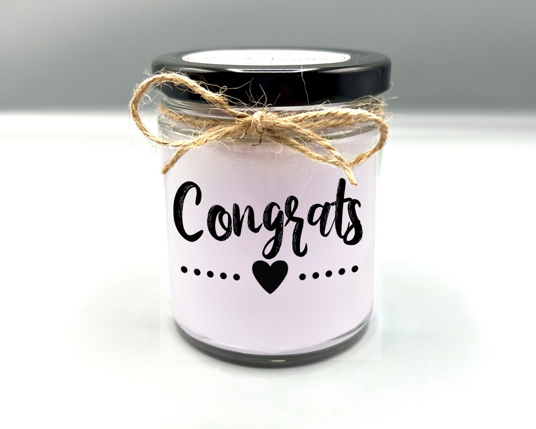 Congrats Candle | Congratulations Gift | Highly Scented Custom Candle ...