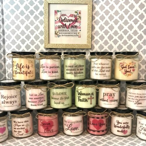 CHRISTIAN BIBLE VERSE Candles Christian Gifts - Etsy