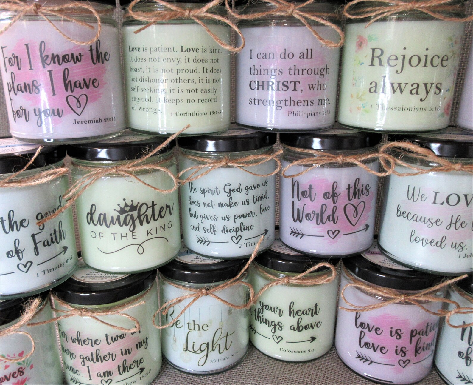 CHRISTIAN BIBLE VERSE Candles Christian Gifts - Etsy