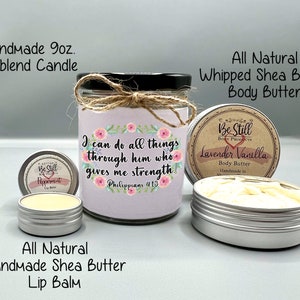 Christian T-shirt Gift Box- Philippians 4 13, Custom Candle, T-shirt ...
