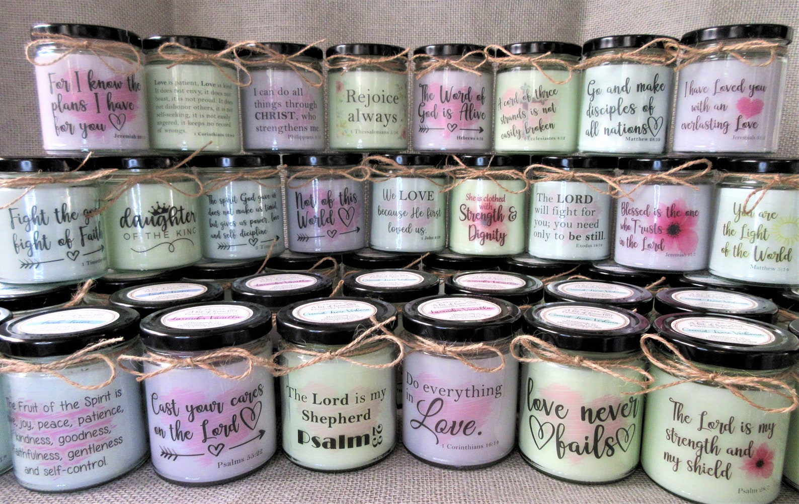 CHRISTIAN BIBLE VERSE Candles Christian Gifts - Etsy