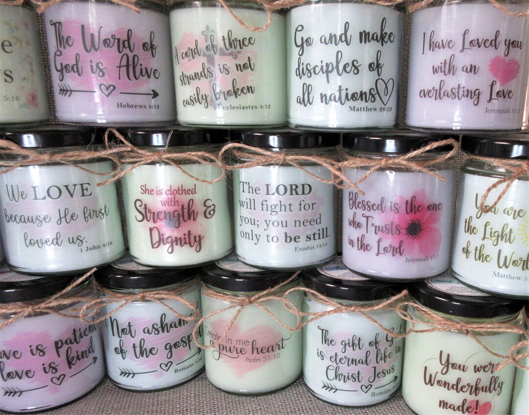 Lot of 12 | CHRISTIAN BIBLE VERSE Candles | Bulk- 12 Candles ...