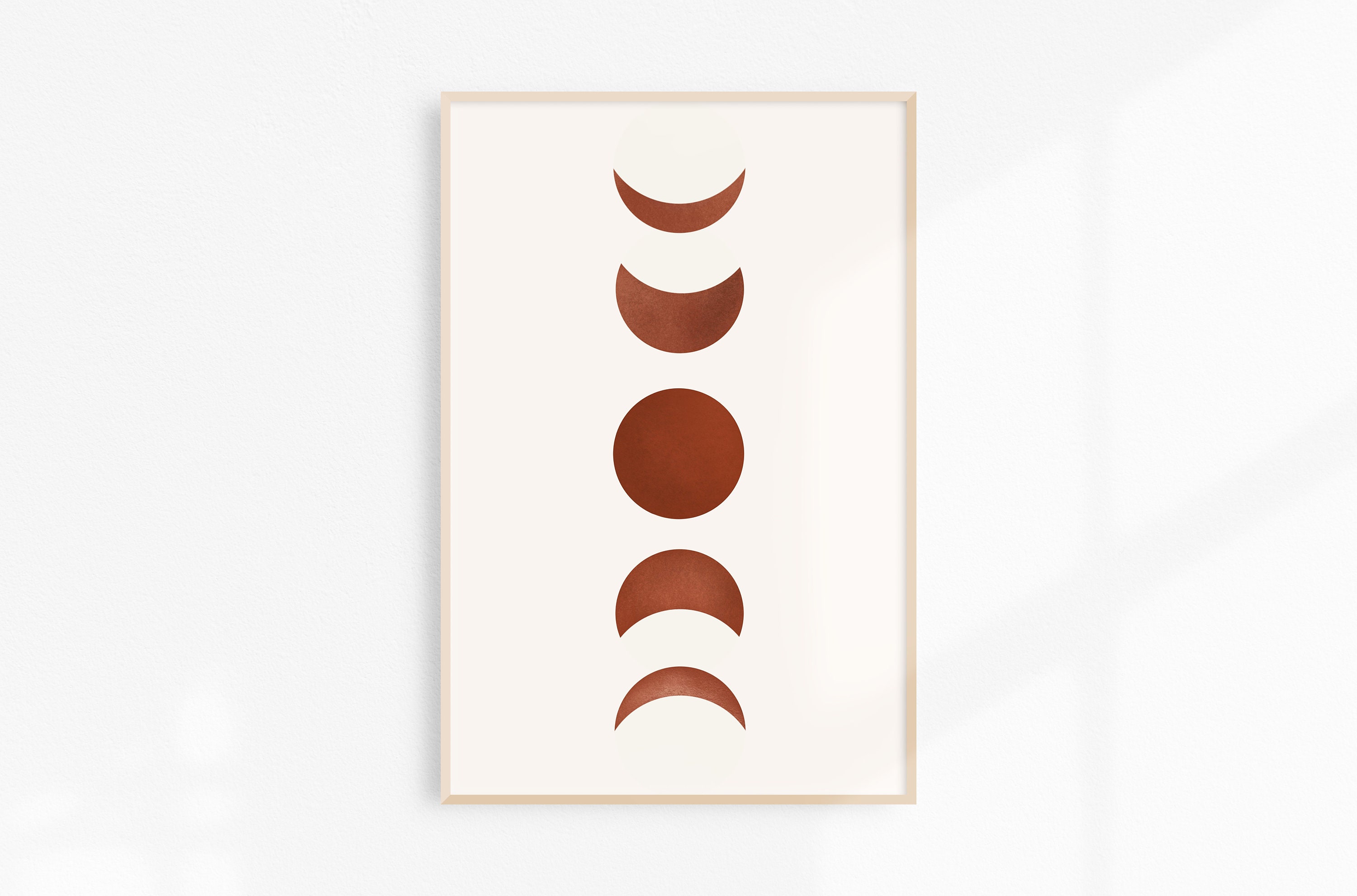 Moon Phases Art, Boho Moon Print, Boho Art Print, Terracotta Print ...