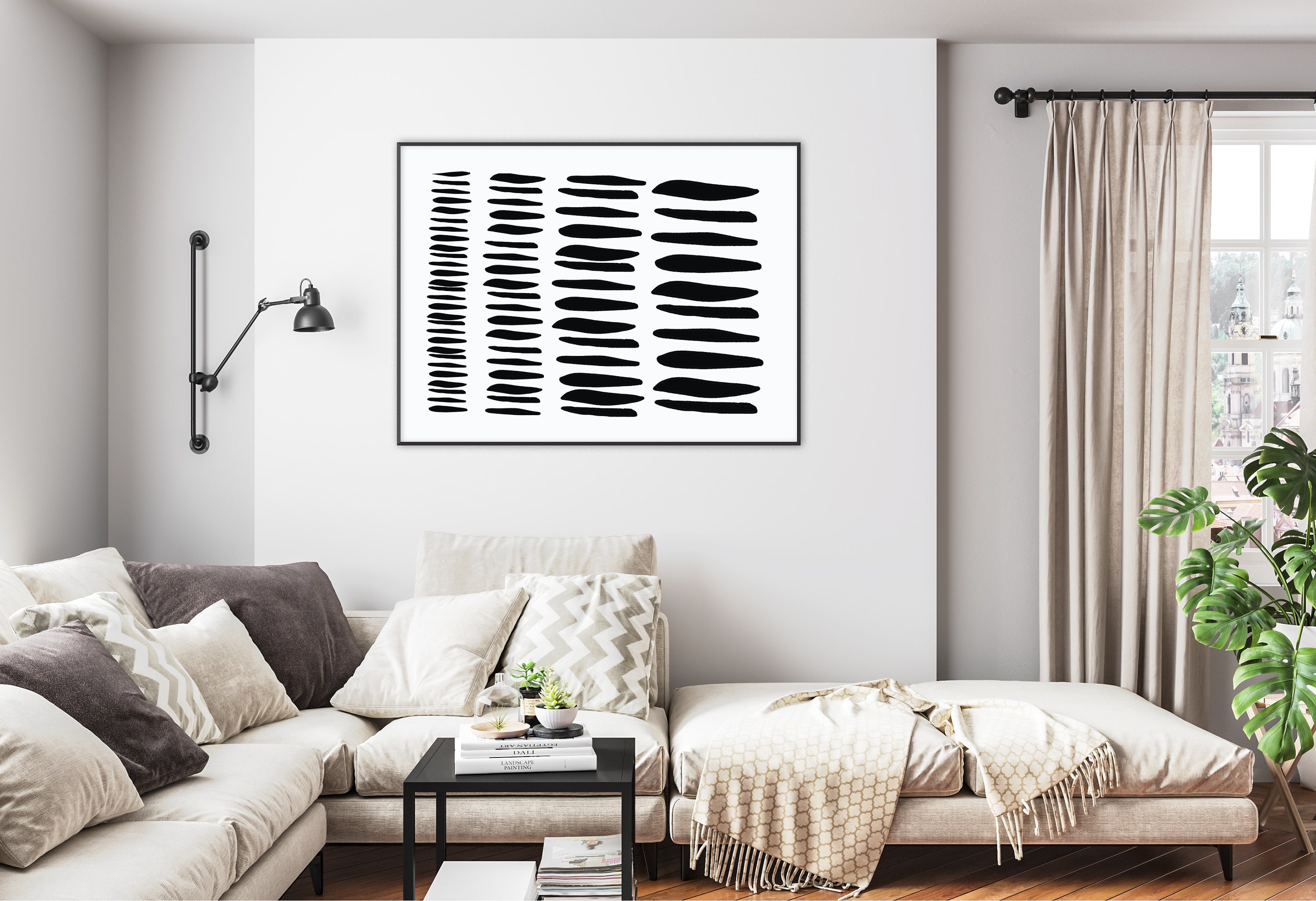 Abstract Lines Abstract Art Print Geometric Wall Art Mid - Etsy