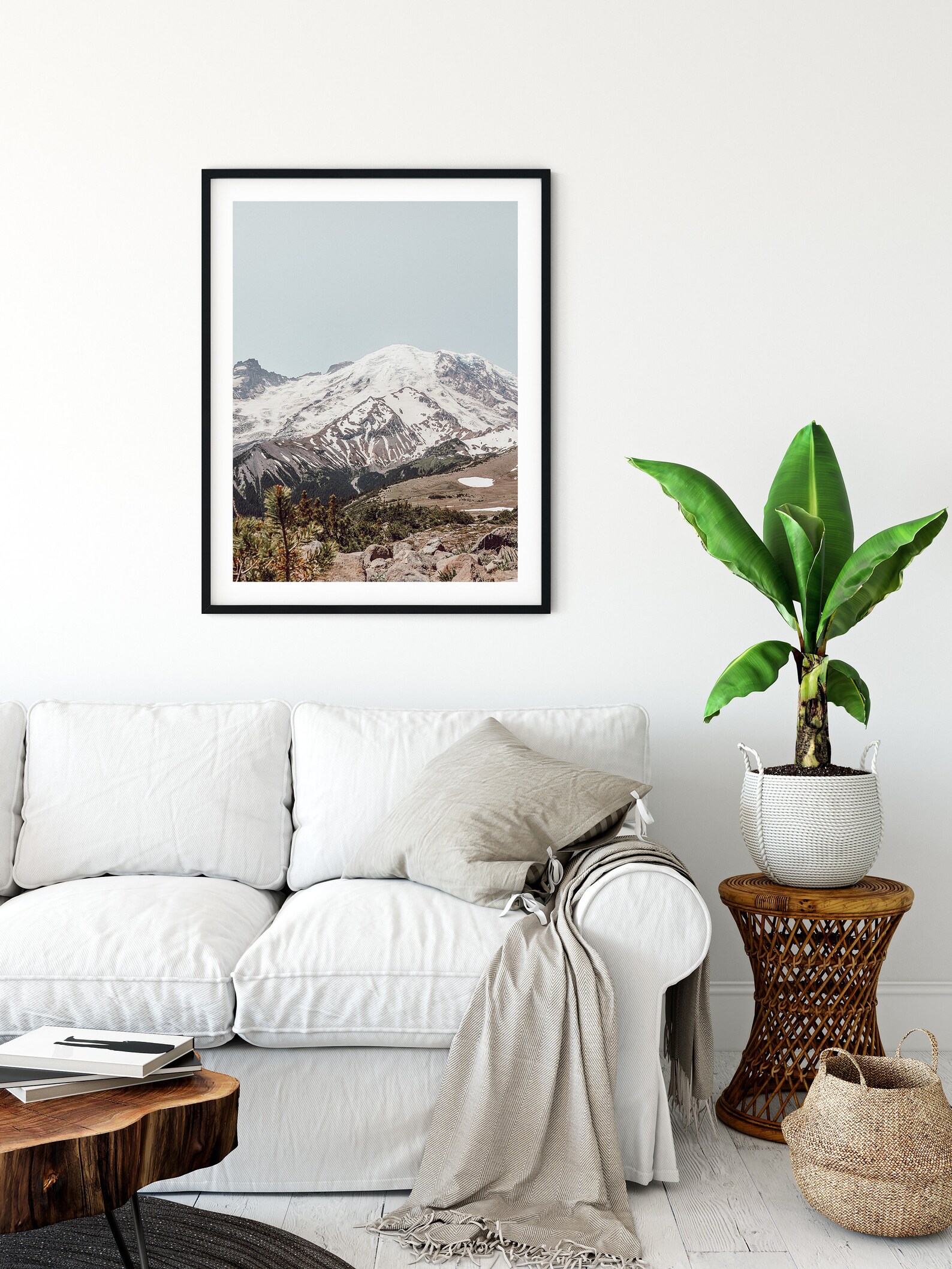 Snowy Mountain Print, Mountain Print, Digital Print, Minimal Nature ...