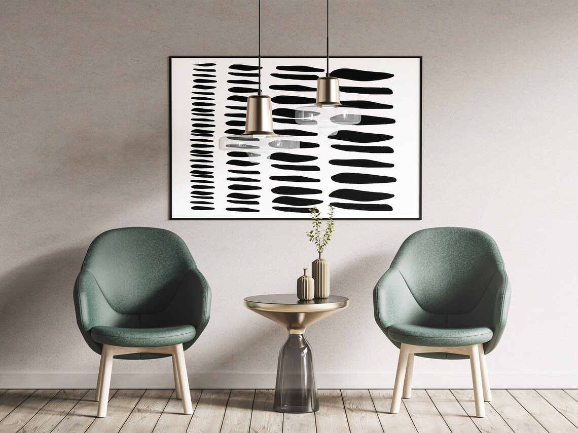 Abstract Lines Abstract Art Print Geometric Wall Art Mid | Etsy
