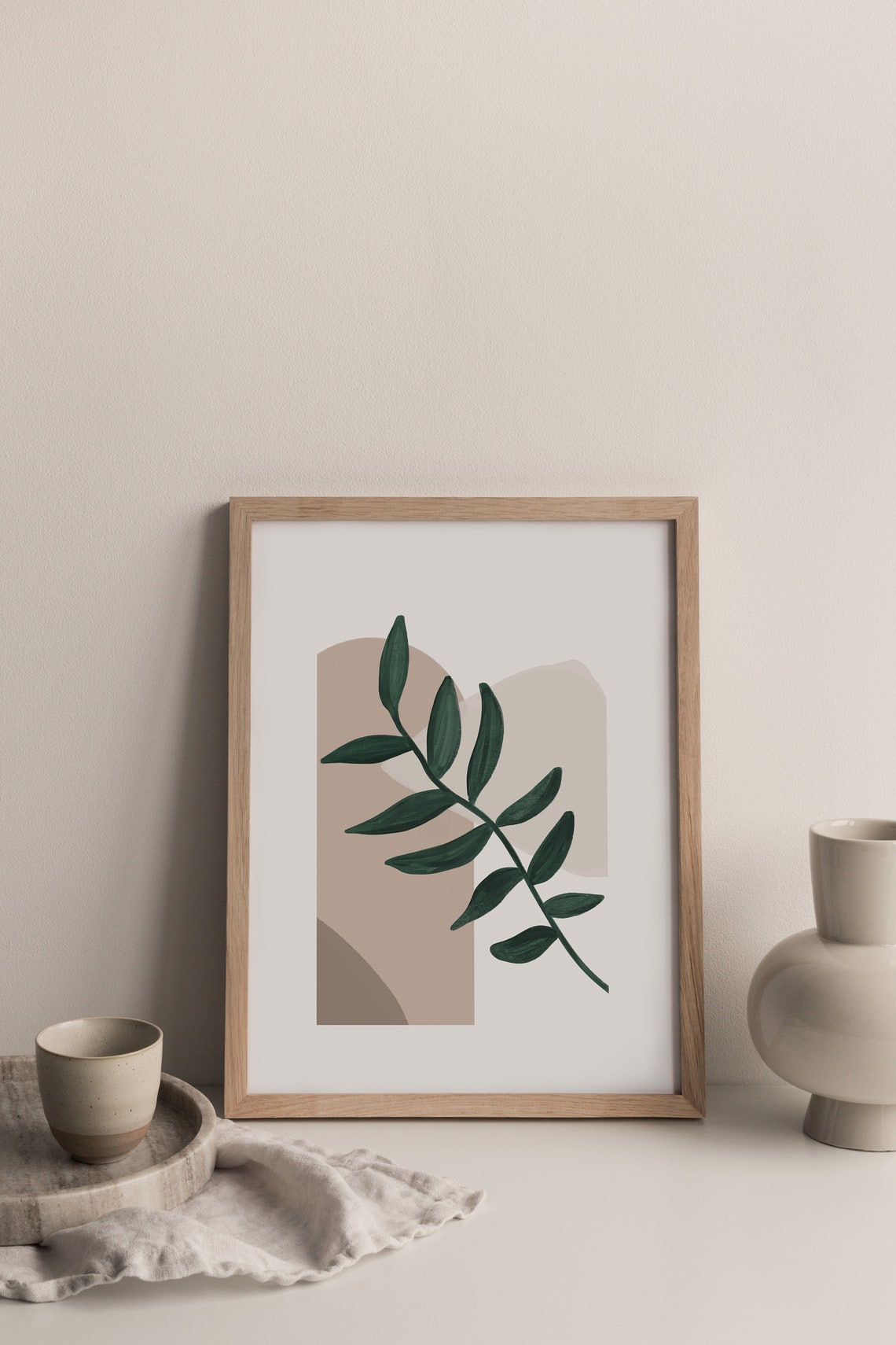 Boho Plant Print Printable Neutral Wall Art Boho Vine | Etsy