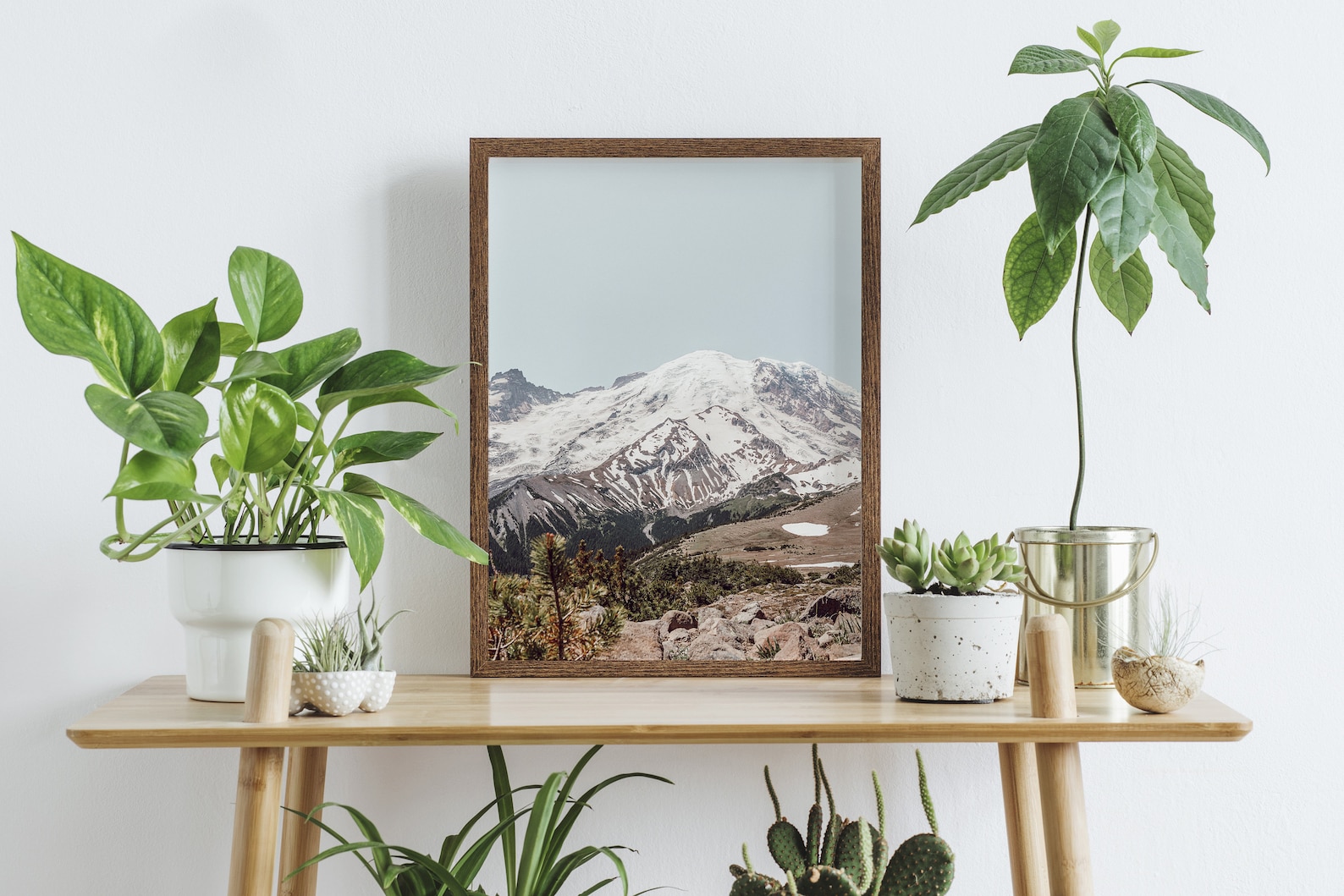 Snowy Mountain Print, Mountain Print, Digital Print, Minimal Nature ...