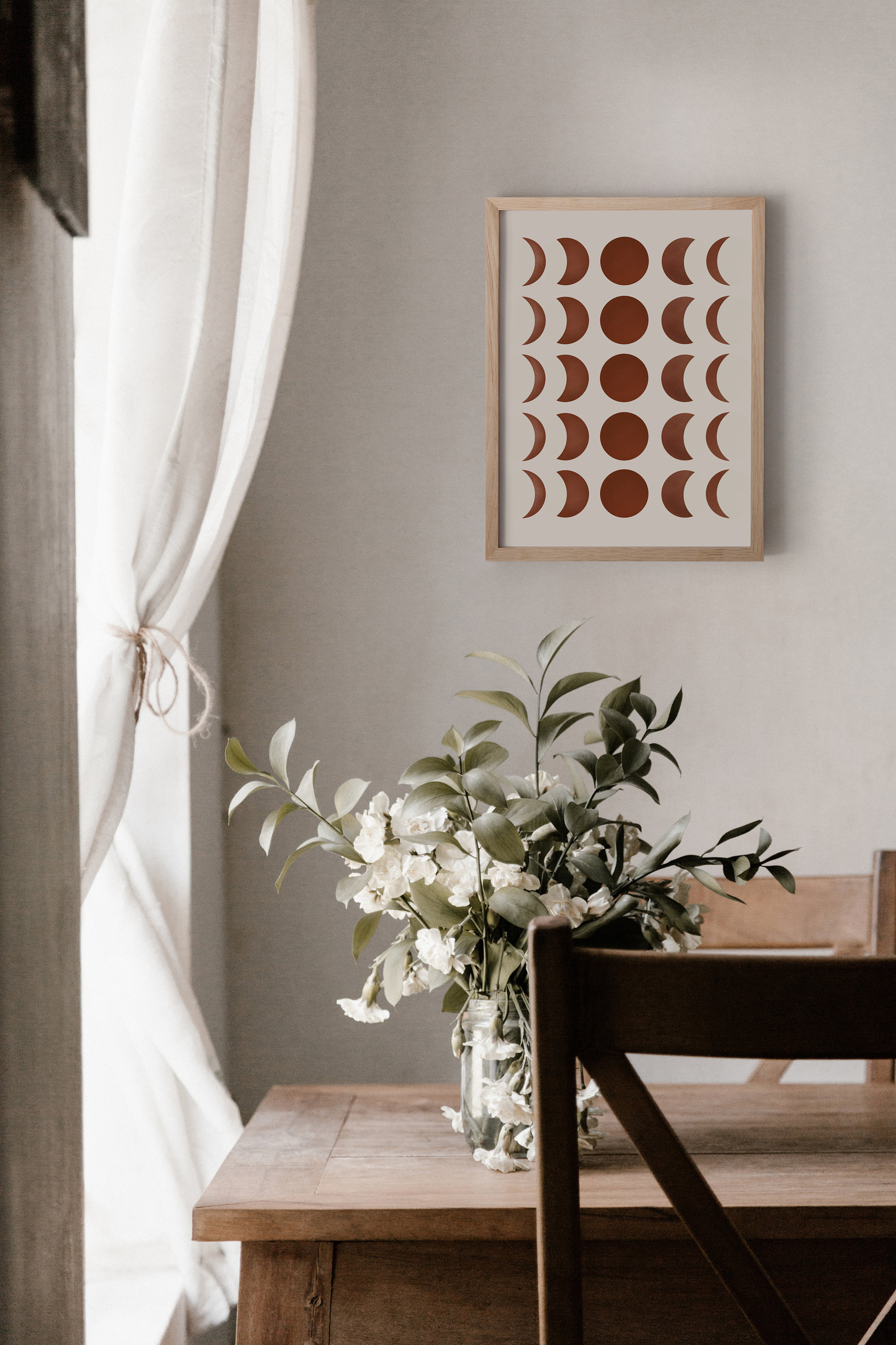 Boho Moon Phases Art Print, Boho Print, Boho Nursery, Earth Toned ...