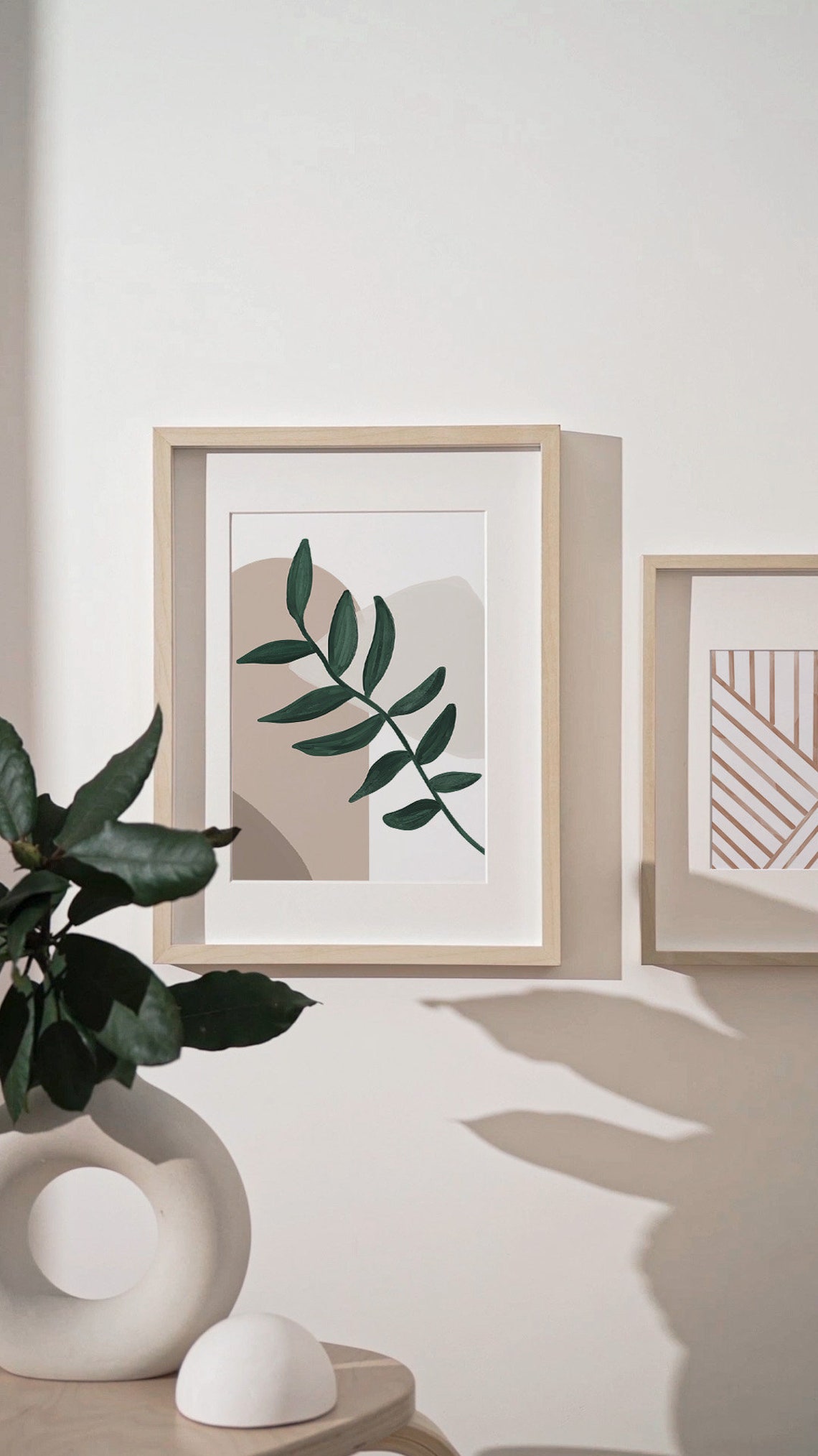 Boho Plant Print Printable Neutral Wall Art Boho Vine | Etsy