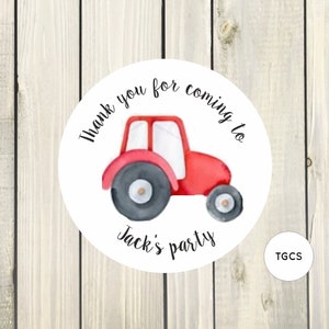 CUSTOM Farm Stickers 37mm Circle & 51mm Circle, Tractor, Red Barn, Cow ...