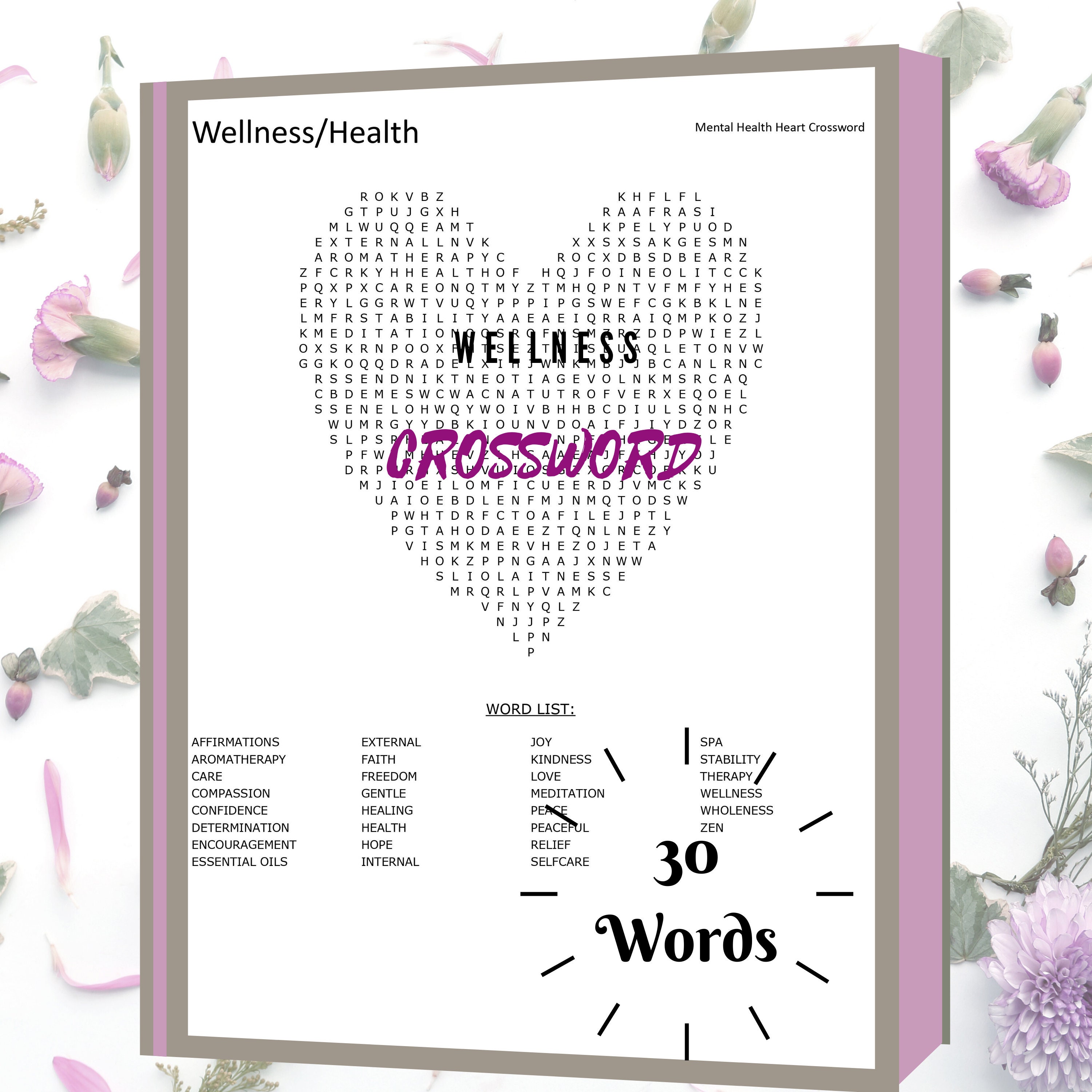 Crucigrama de salud mental y bienestar - Etsy España