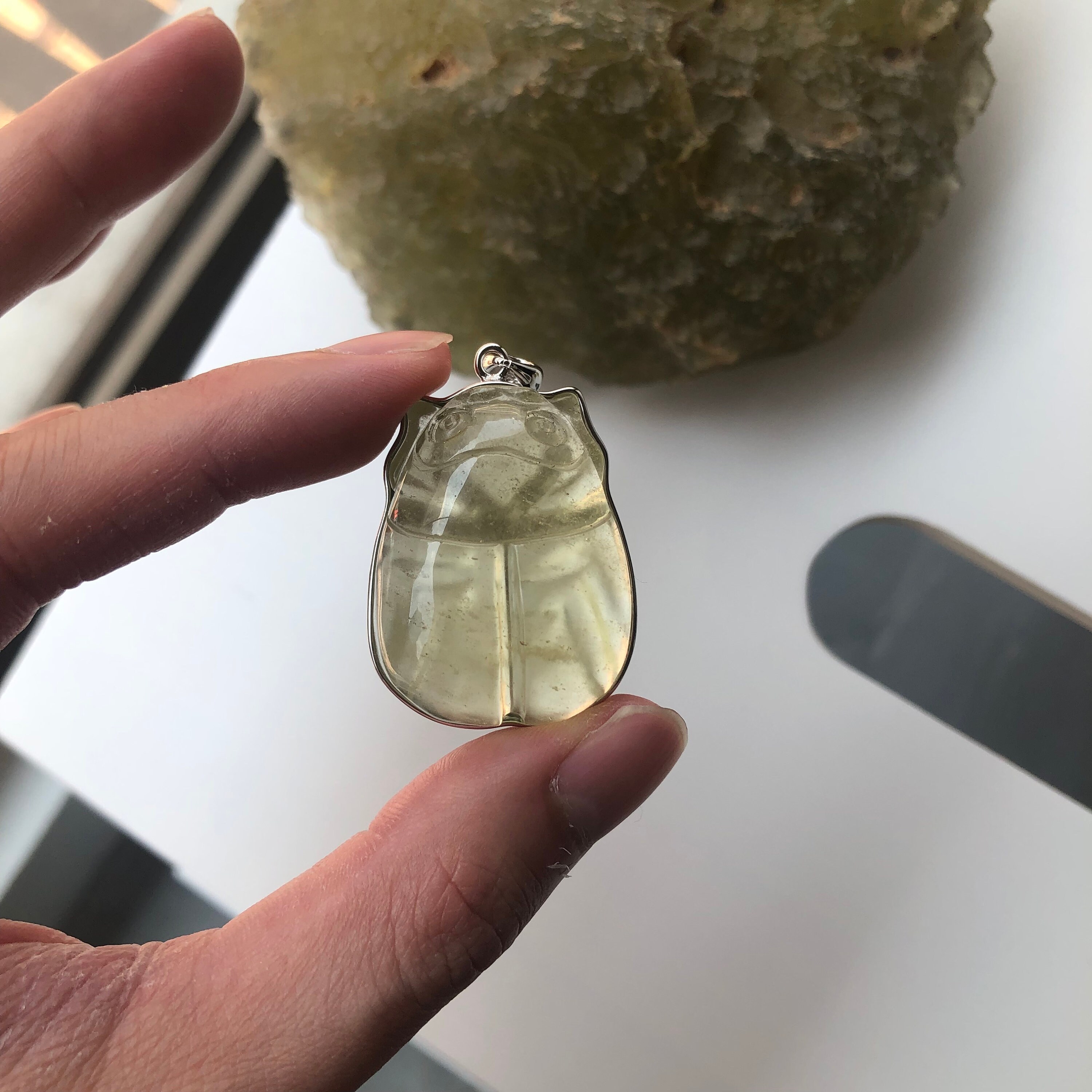 AAA Libyan Desert Glass Scarab Rare Quality 20.6g 925 | Etsy