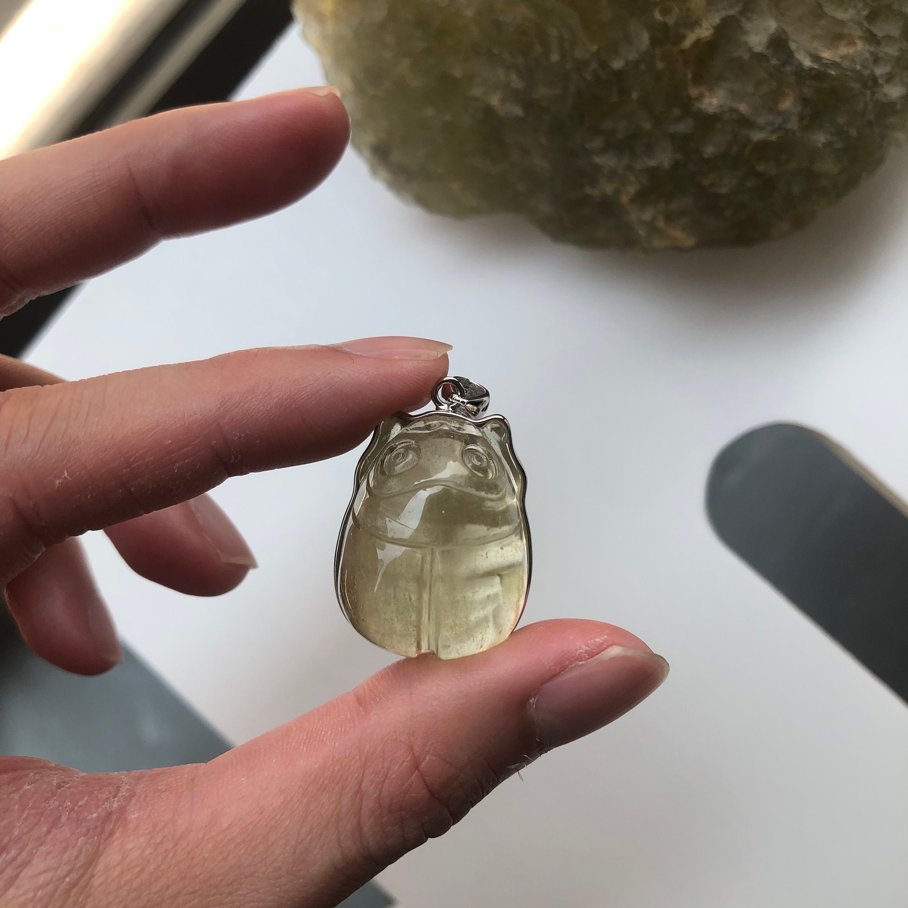 AAA Libyan Desert Glass Scarab Rare Quality 12.8g 925 - Etsy