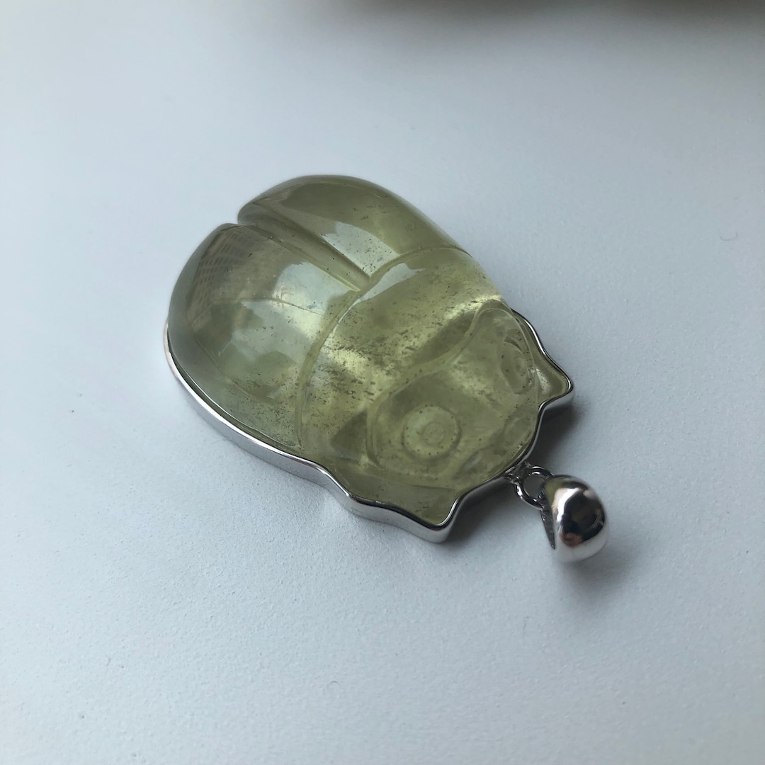 AAA Libyan Desert Glass Scarab | Rare Quality | 20.6g | 925 Silver ...