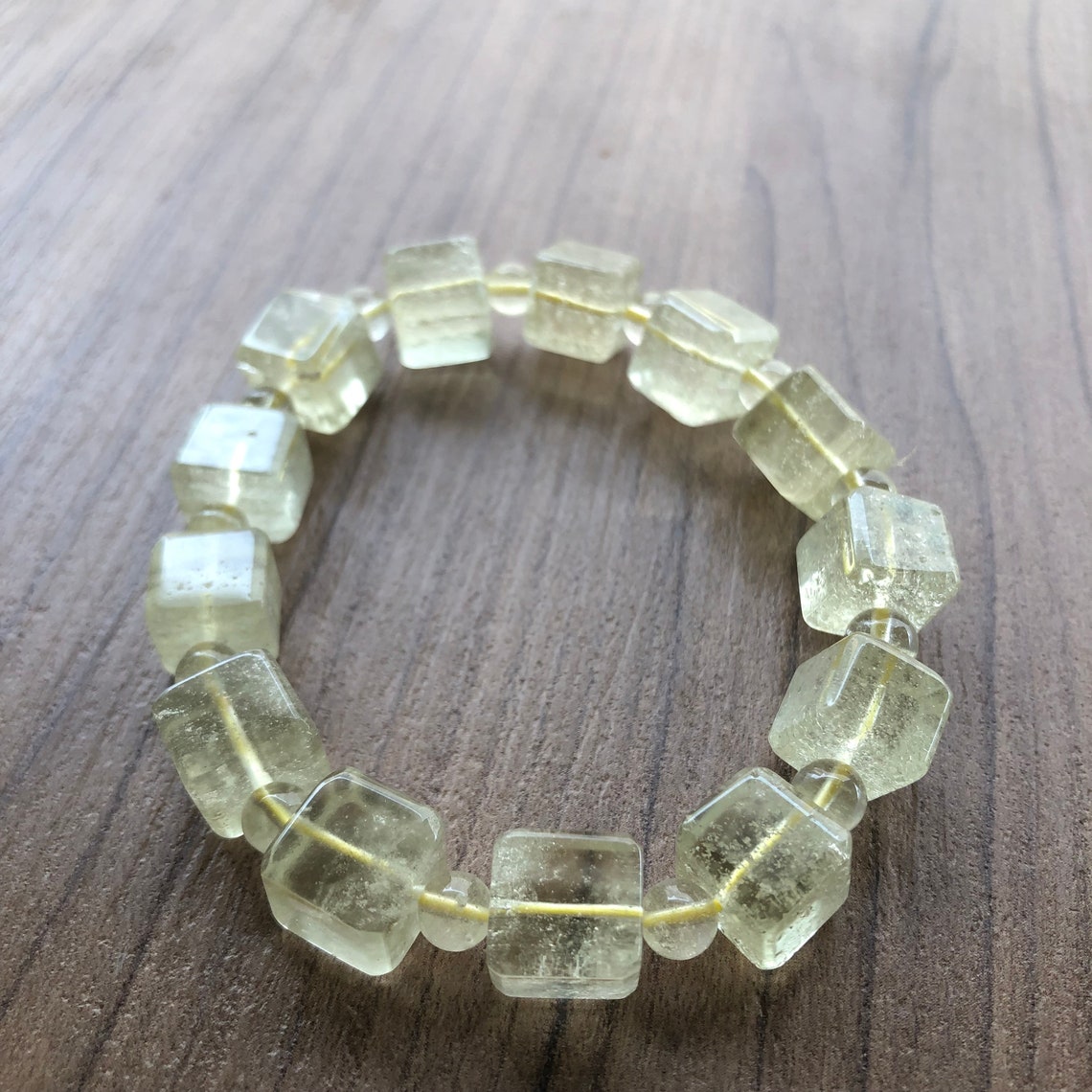 Rare AAA Libyan Desert Glass Bracelet 11mm Cubes Golden - Etsy