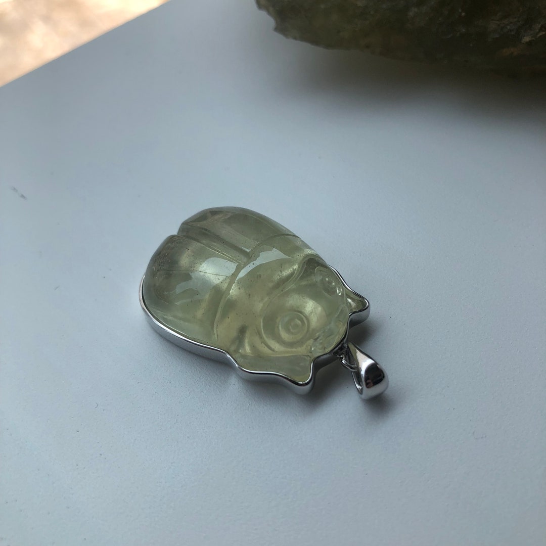 AAA Libyan Desert Glass Scarab | Rare Quality | 17.4g | 925 Silver ...
