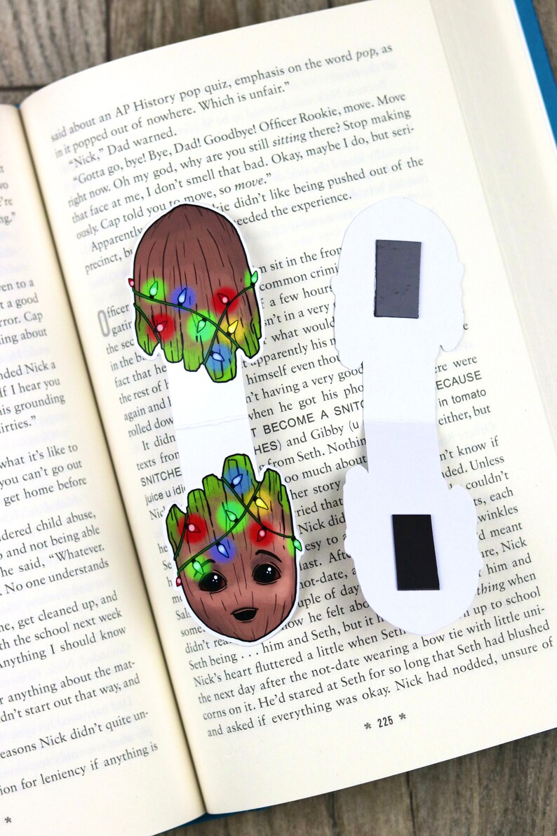 Cute Baby Groot Inspired Magnetic Bookmark Guardians of the - Etsy
