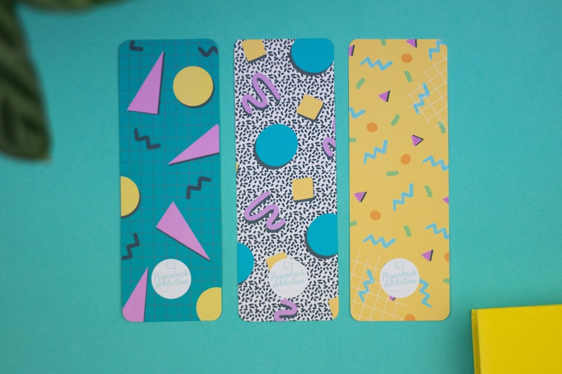 90s Retro Bookmarks: Nostalgic Patterned Set - Etsy