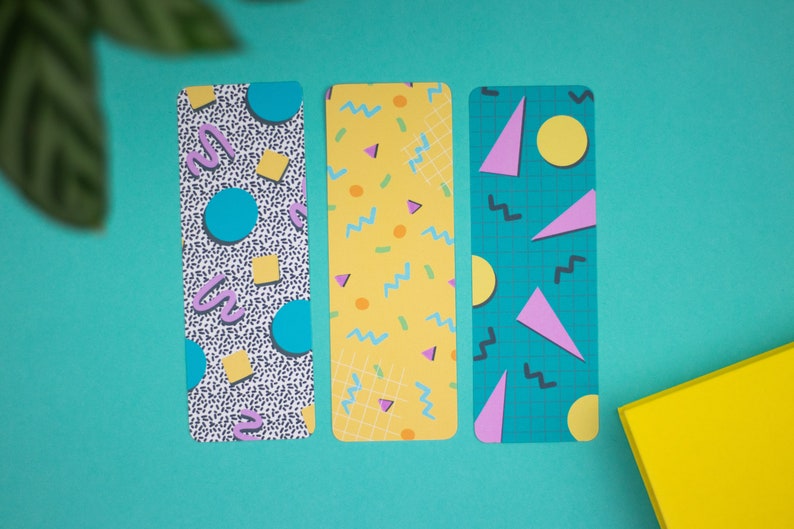 90s Retro Bookmarks: Nostalgic Patterned Set - Etsy