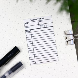 Library Card Journal Stickers Book Review Sticker Book | Etsy