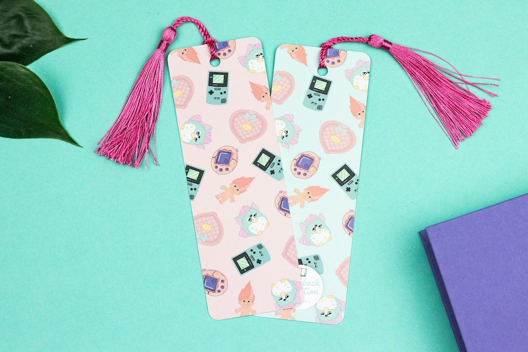 90's Kids Nostalgic Bookmark Ninety's Toy's Pink Bookmark With Tassel ...