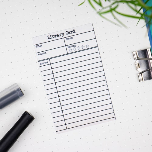 Library Card Journal Stickers Book Review Sticker Book - Etsy