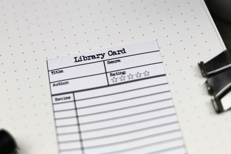 Library Card Journal Stickers Book Review Sticker Book - Etsy