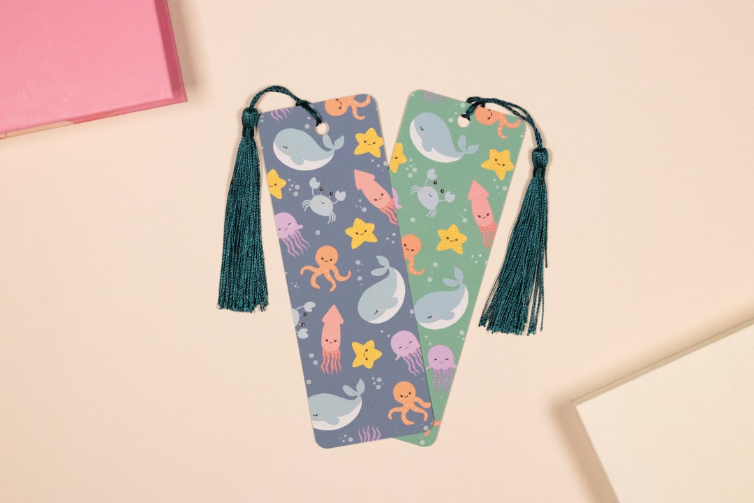 Cute Sea Creature Bookmark Whale Lover Gift Ocean Bookmark With Teal ...