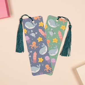 Cute Sea Creature Bookmark | Whale Lover Gift | Ocean Bookmark With ...