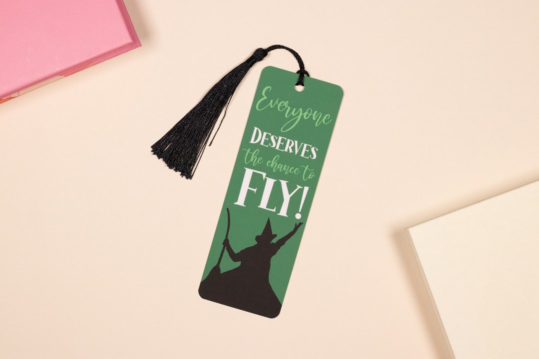 Wicked Inspired Bookmark | Musical Theatre Gift | Defying Gravity Green ...