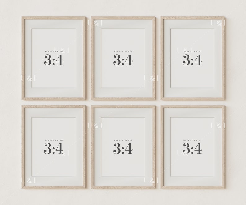 Mockup of 6 Wooden Frames Digital Mockup of Six 3x4 Ratio | Etsy