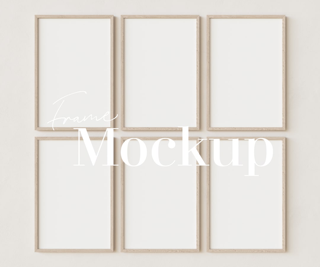2x3 Ratio Frame Mockup, Six Frames Mockup, Frame Mockups, Wood Mockup ...
