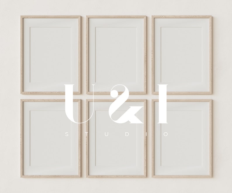 Mockup of 6 Wooden Frames Digital Mockup of Six 3x4 Ratio | Etsy