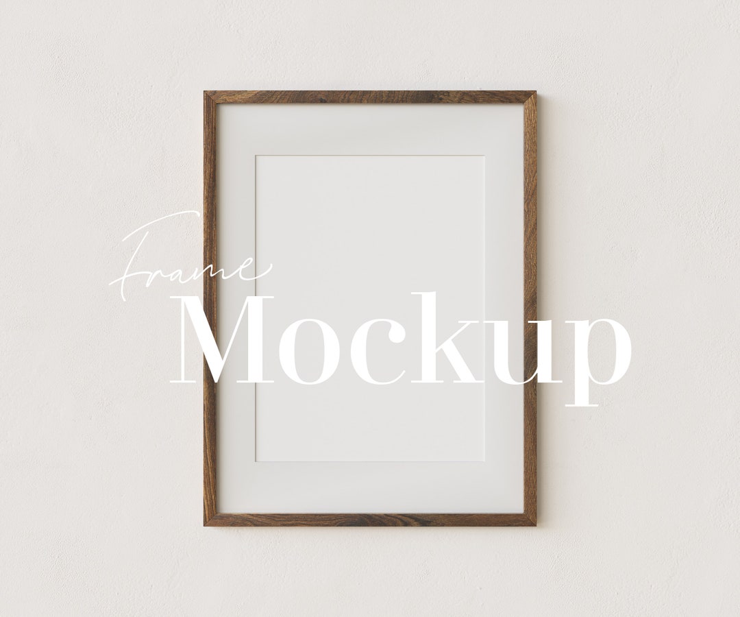 Light Wooden Frame, Neutral Background, Stock Photo Mock Up, Frame ...