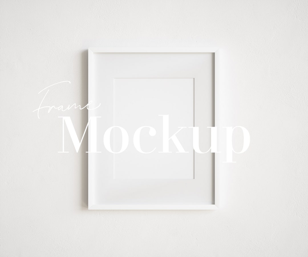 8x10 White Frame Mockup, 4x5 Ratio Mockup, Frame Mock up Vertical ...