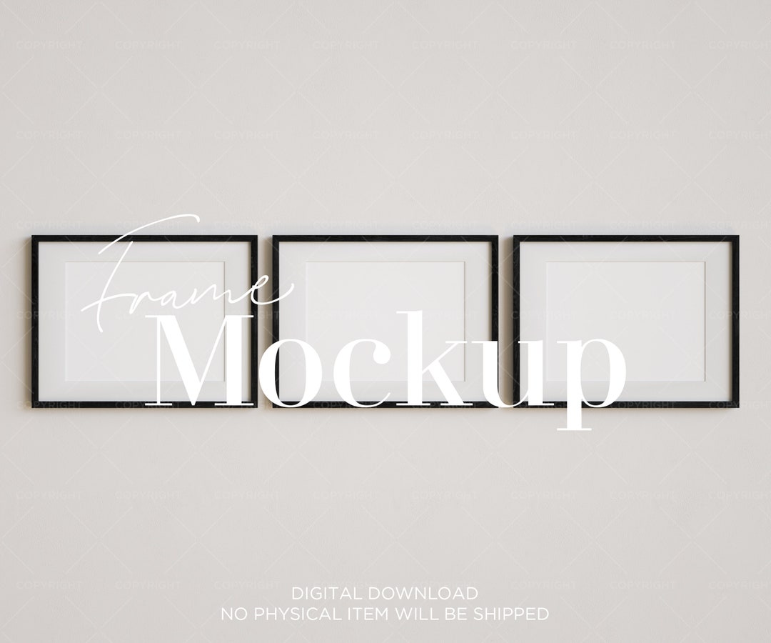 3 Frames Mockup, 3:4 Ratio, 12x16 18x24 Landscape Frame Mockup, Gallery ...