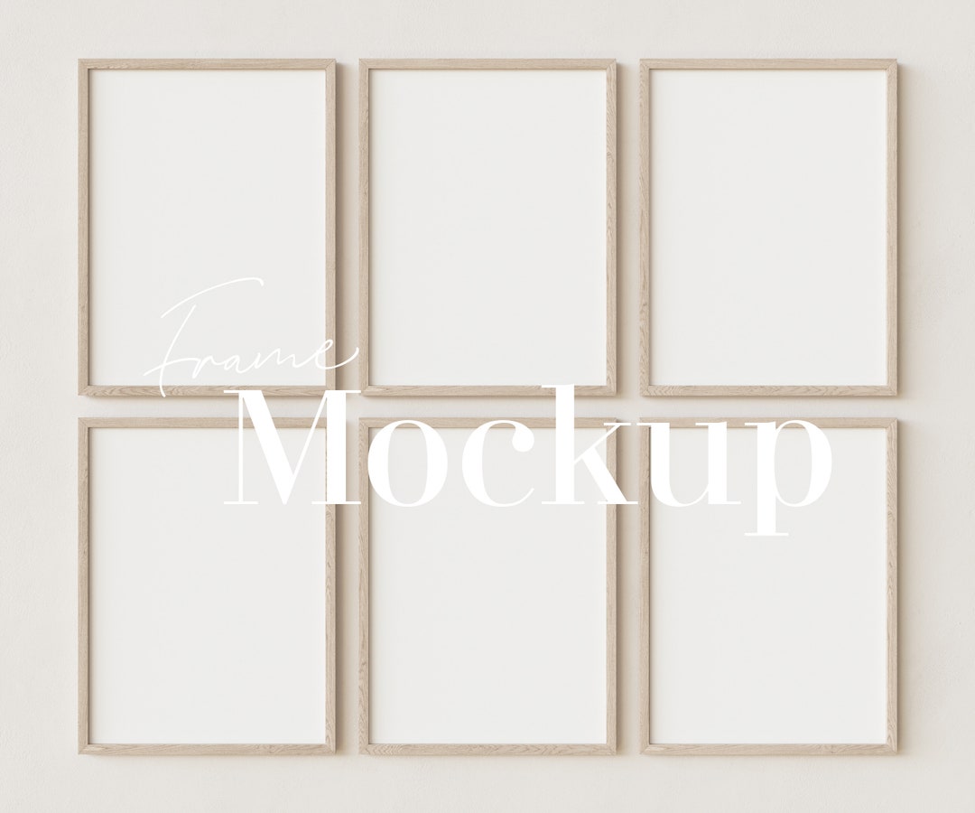 3x4 Ratio Frame Mockup, 6 Frames Mockup, Frame Mockups, Wooden Mockup ...