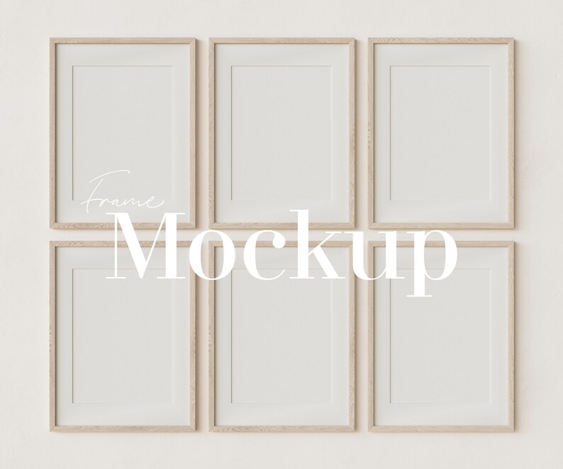 Mockup of 6 Wooden Frames Digital Mockup of Six 3x4 Ratio | Etsy