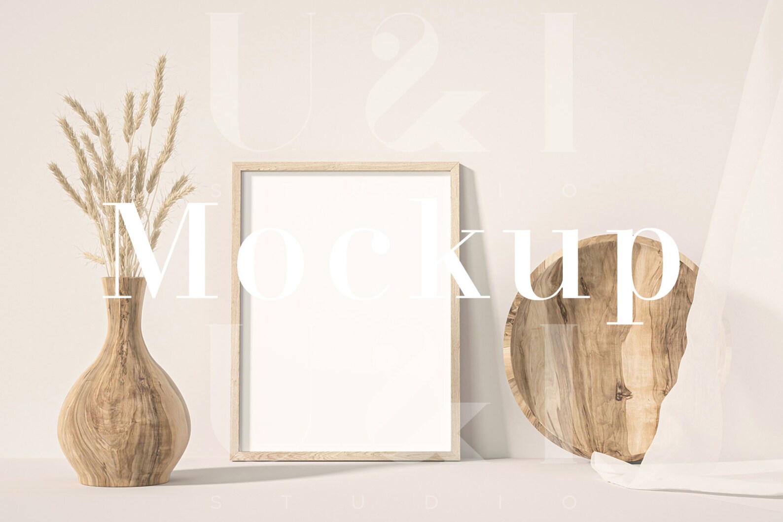 Boho Wood Frame Mockup Realistic Home Frame Mockup Blank - Etsy