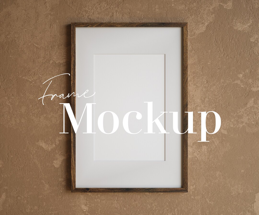 Frame Mockup 2:3 Ratio, Vertical Frame Mockup, Boho Wooden Mockup ...