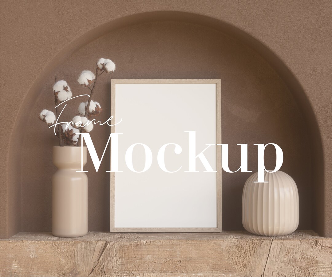 Boho Wood Frame Mockup: A3 Artwork Display (digital Download) - Etsy