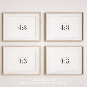 4 Frames Mockup, 3:4 Ratio, Frame Mockup With Passepartout, Horizontal ...